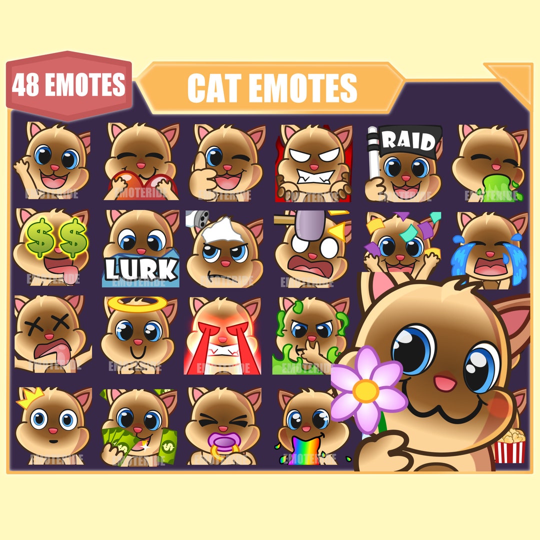 Paquete de Emote de Twitch de GATO SIAMESO / Emotes de Youtube / Emotes ...