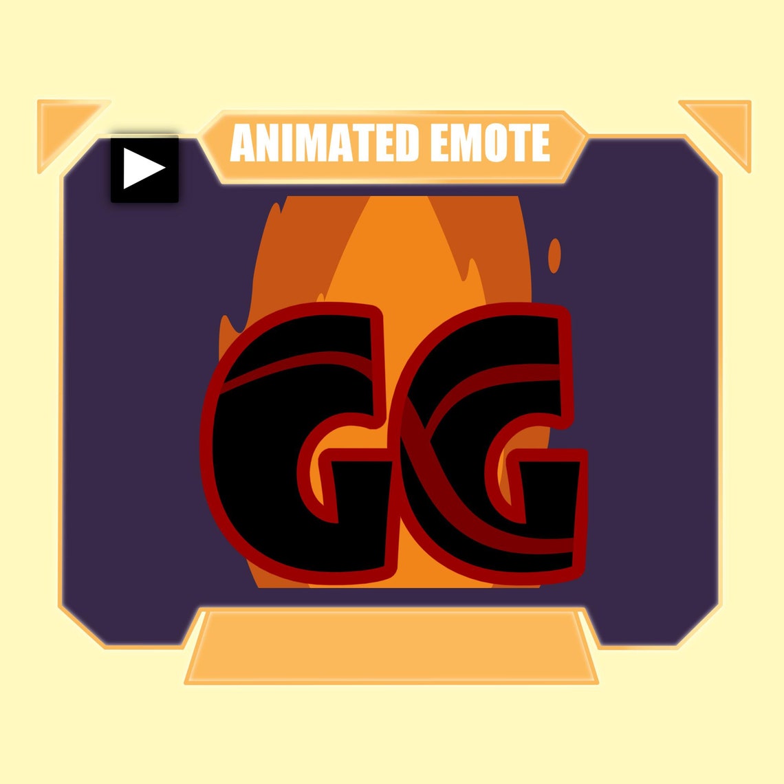 Animated and Static GG Text Emote for Twitch Discord Youtube Flaming GG ...