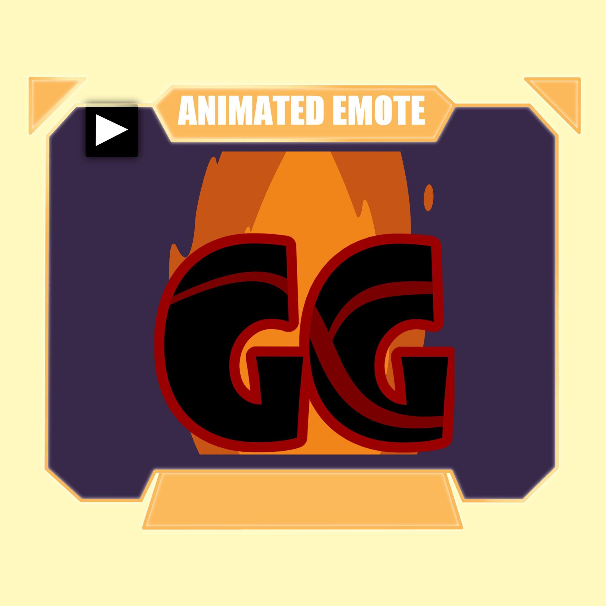 Animated and Static GG Text Emote for Twitch Discord Youtube Flaming GG ...