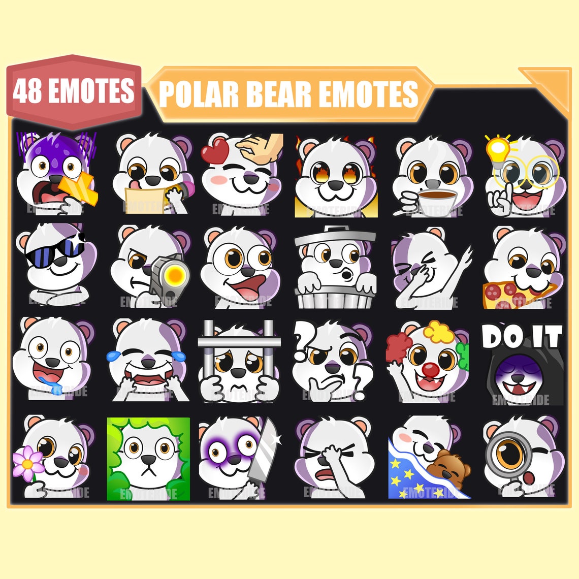 POLAR BEAR Twitch Emote Bundle | Youtube Emotes | Discord Emotes ...