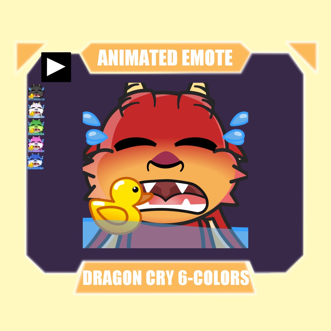 ANIMATED Dragon Crying Emote for Twitch Discord Youtube | Dragon Crying ...