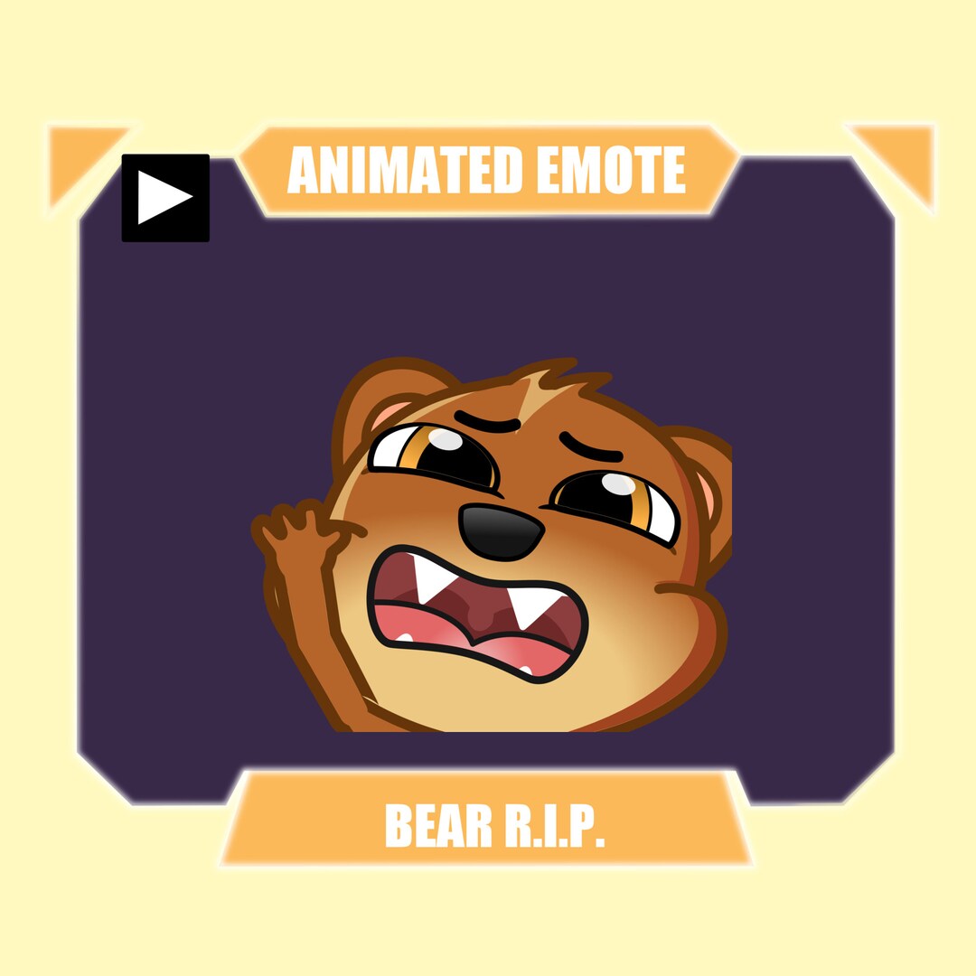 ANIMATED Bear Rip Emote for Twitch Discord Youtube Stream | Brown Bear ...