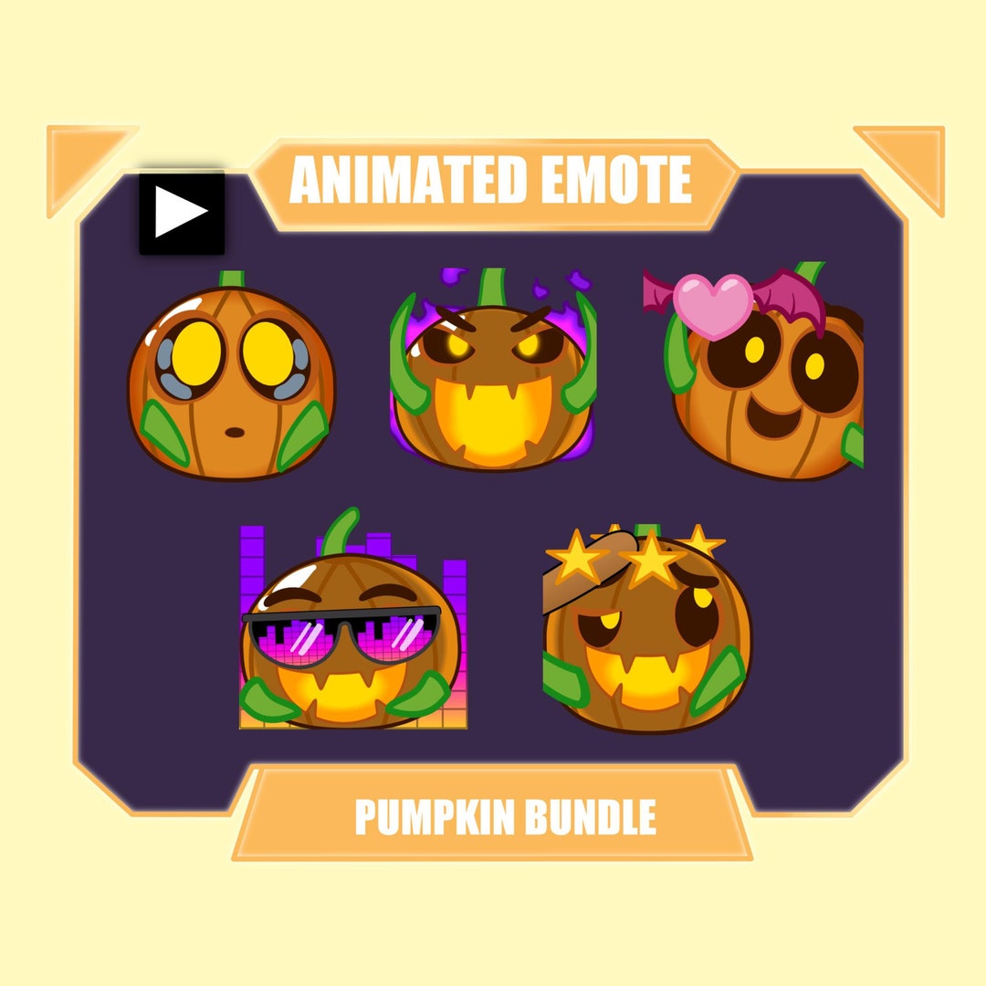 ANIMATED EMOTE BUNDLE Halloween Pumpkin | Halloween Emotes for Twitch ...