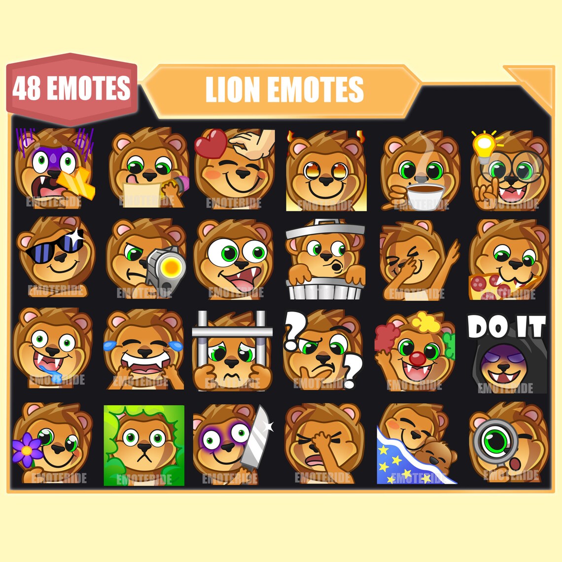 LION Emote Bundle for Twitch Youtube Emotes Discord Emotes Streamer ...
