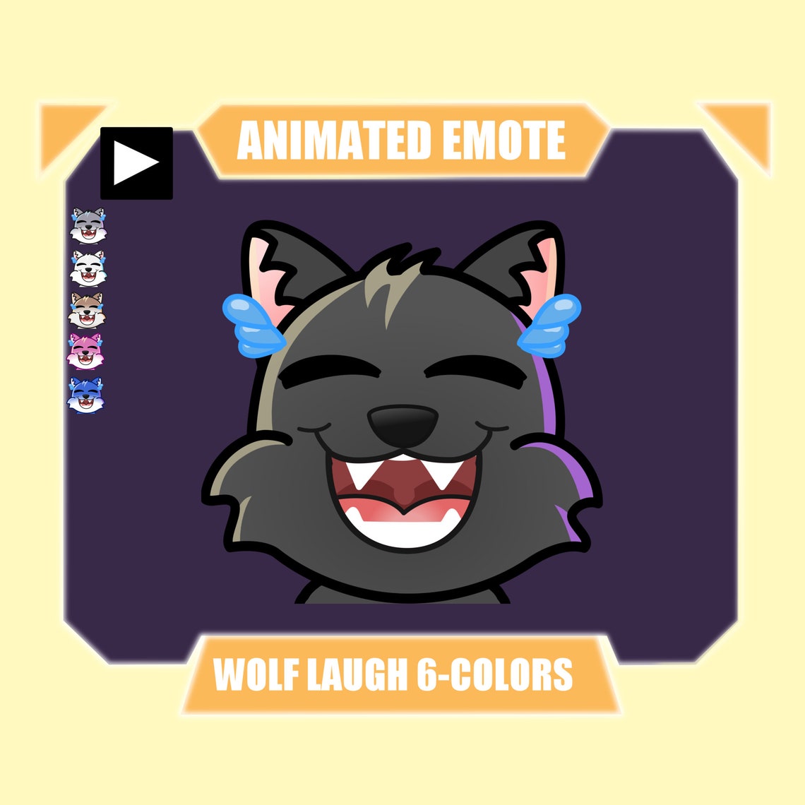 ANIMATED Wolf Laughing Emote for Twitch Discord Youtube Streaming ...