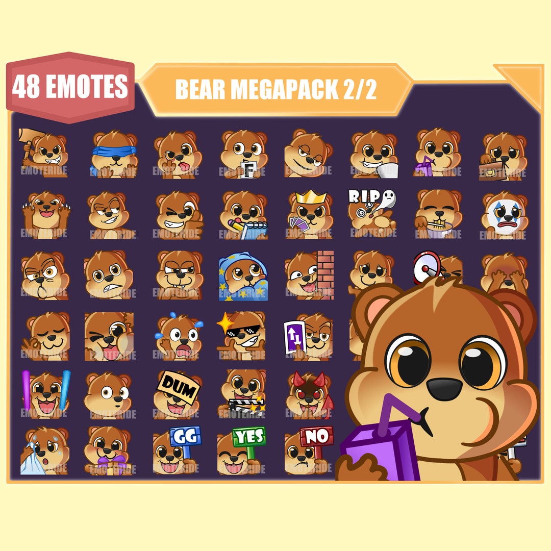 BROWN BEAR Twitch Emote Bundle 2 | Kick Emotes | Youtube Emotes ...