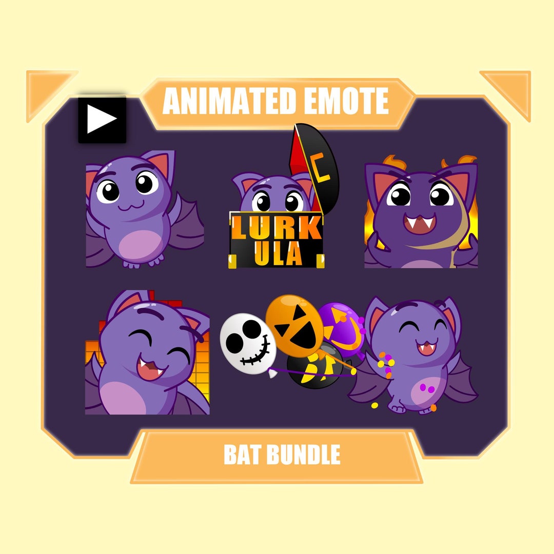 ANIMATED EMOTE BUNDLE Bat | Halloween Emote Bundle Pack for Twitch ...