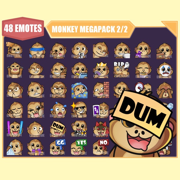 Monkey Discord Emotes - Etsy