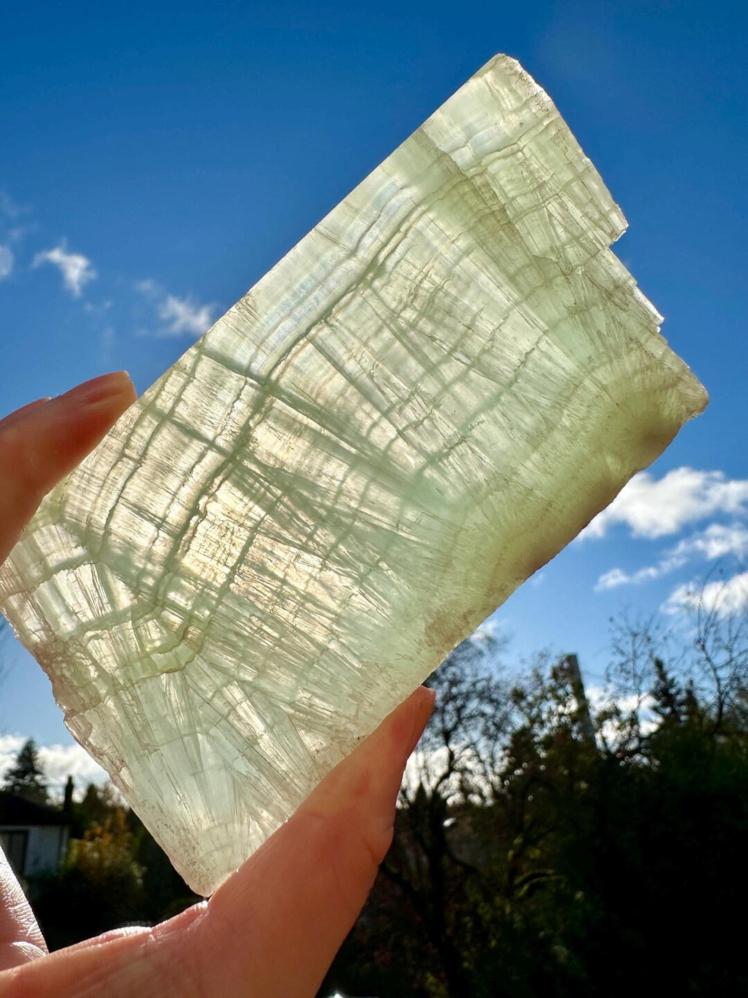 4.60” Pistachio Calcite Slab | Sea Green Calcite From Pakistan - Etsy