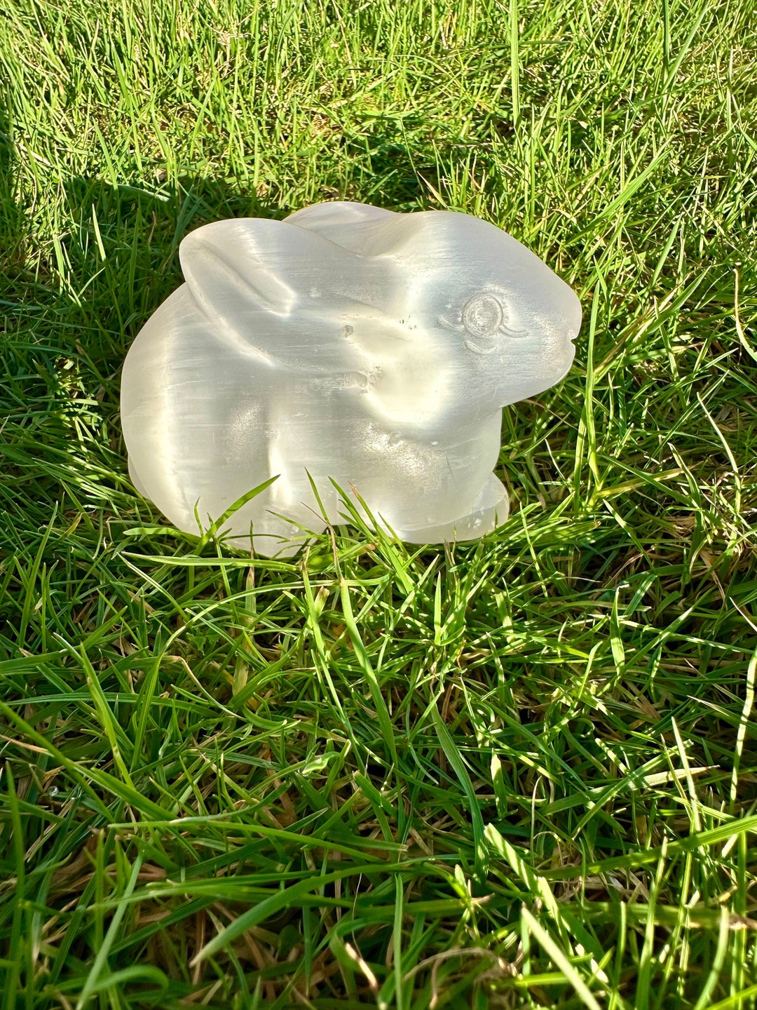 Large Selenite Rabbit Carving | Satin Spar | Home Decor - Etsy