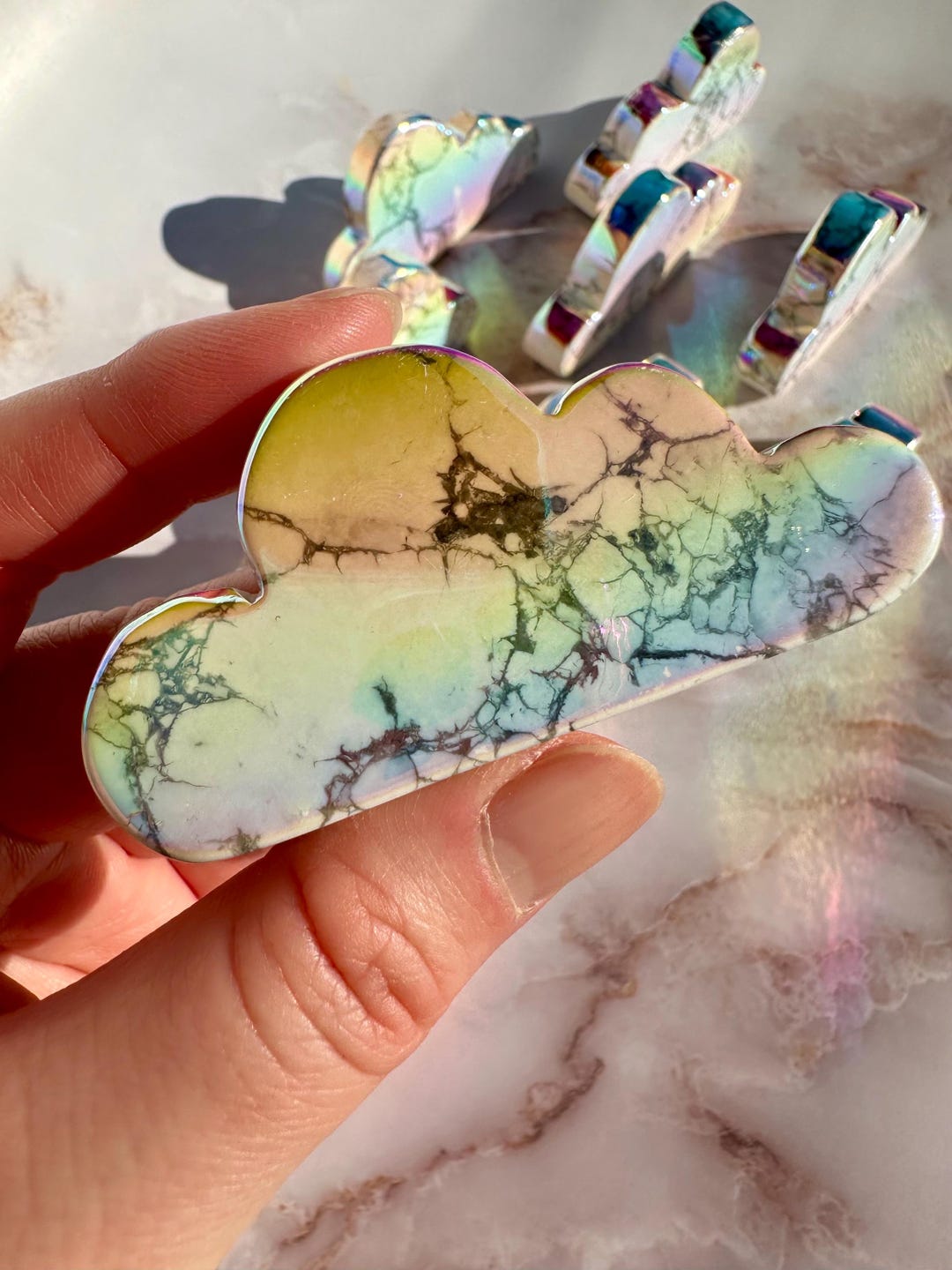 Aura Howlite Cloud Carving | Self Standing - Etsy