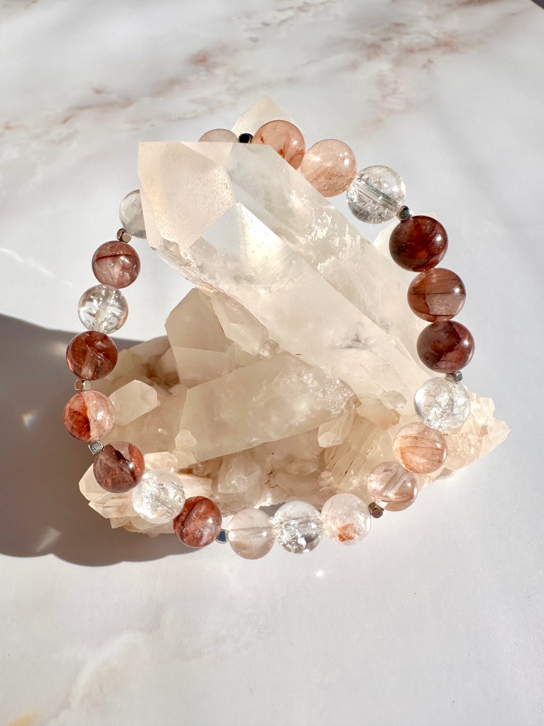 Fire Quartz | Rainbow Clear Quartz | Bracelet 02 - Etsy