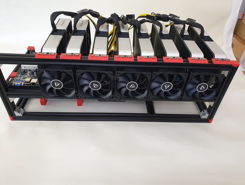 8 GPU Frame Bundle Kit Including Motherboard Frame CPU Ram PSU 1200W ...