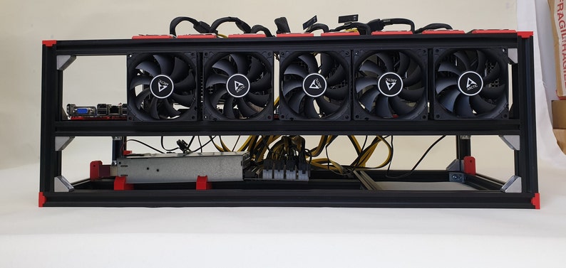 8 GPU Frame Bundle Kit Including Motherboard Frame CPU Ram PSU 1200W ...