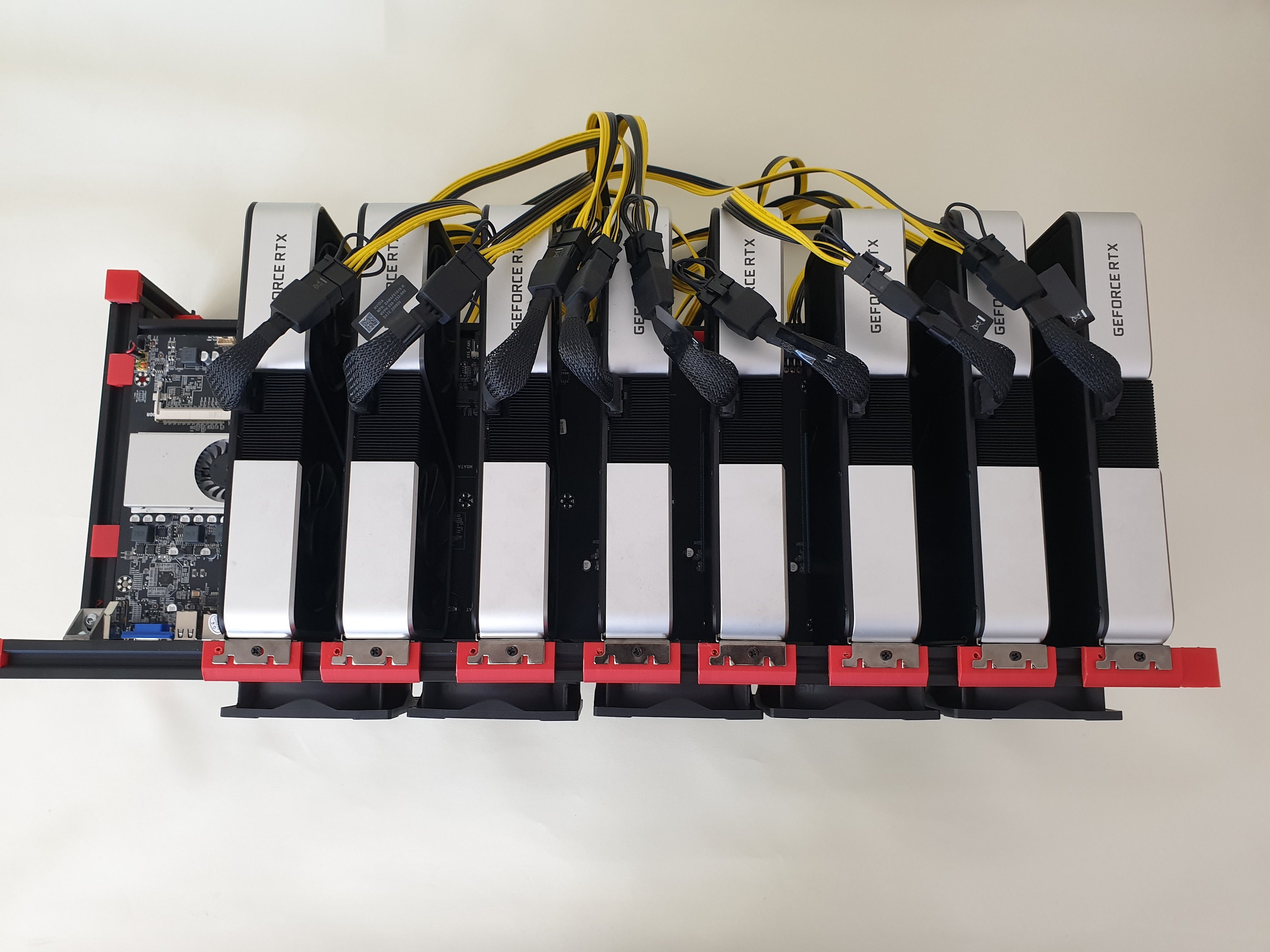 8 GPU Frame Bundle Kit Including Motherboard Frame CPU Ram PSU 1200W ...