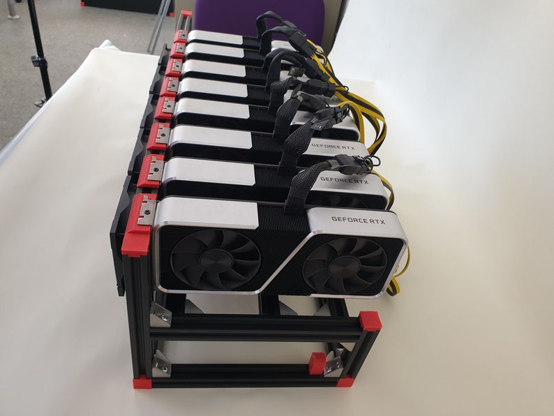 8 GPU Frame Bundle Kit Including Motherboard Frame CPU Ram PSU 1200W ...