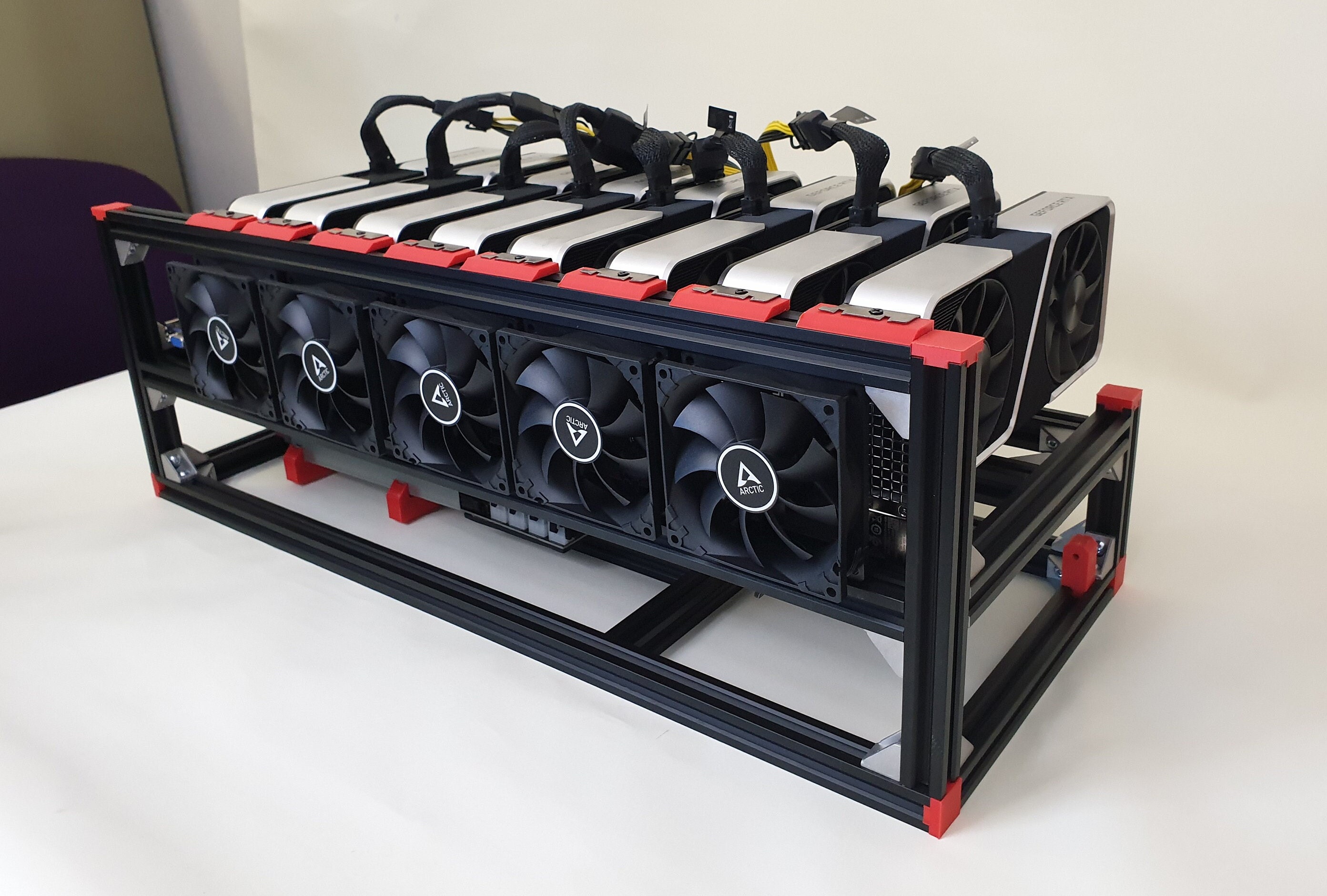 8 GPU Frame Bundle Kit Including Motherboard Frame CPU Ram PSU 1200W ...