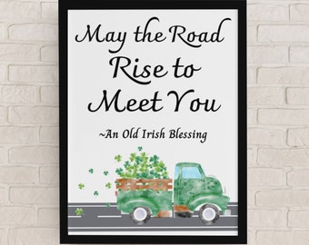 An Irish Blessing Digital Print, May the Road Rise up to Meet You, St ...