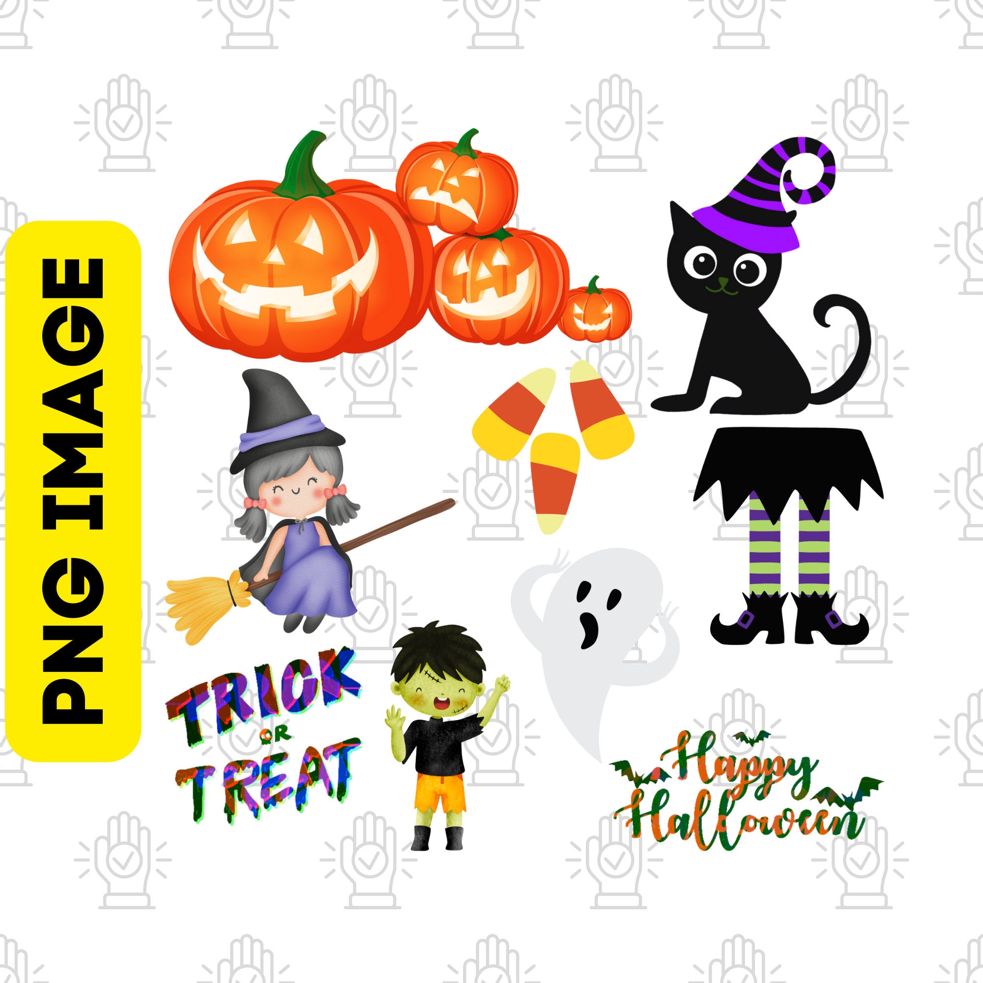Halloween Clipart Halloween PNG Cute Halloween Clipart - Etsy