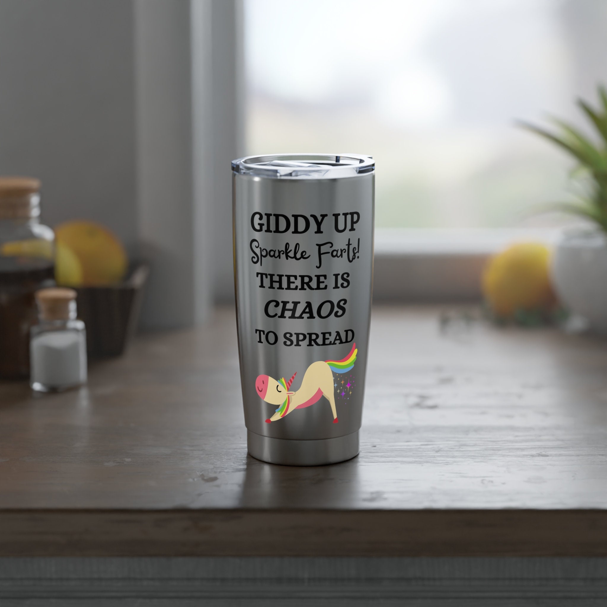 Unicorn Tumbler, Funny Tumbler for Women, Giddy up Sparkle Farts ...