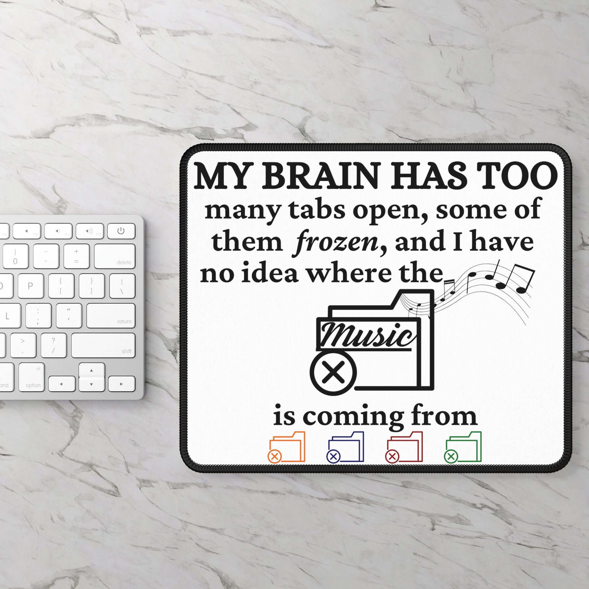 Brain Mouse Pad, Funny Work Mouse Pad, My Brain Has Too Many Tabs Open, Funny Office Gifts, ADHD ...