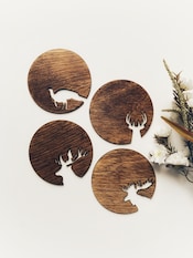Laser Engraved Wooden Deer Scene Layered - Etsy Canada