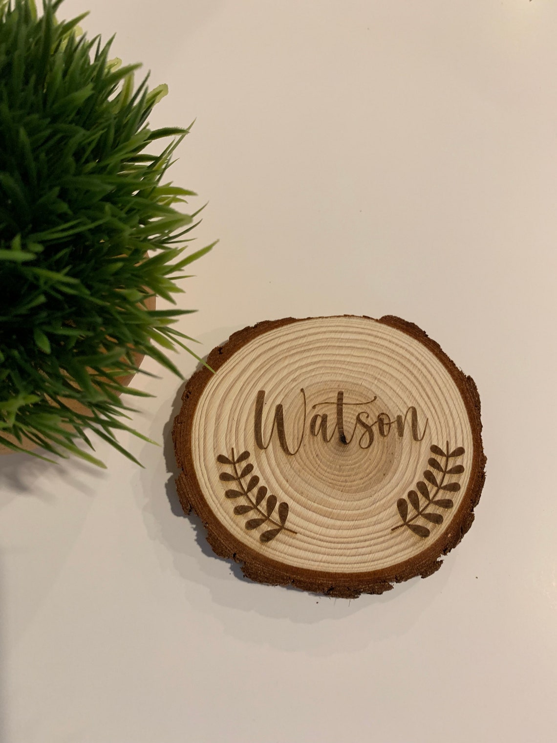 Custom Live Edge Laser Engraved Wood Coasters Wood Log | Etsy