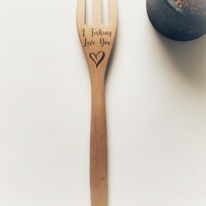 Spoon Me Wooden Spoon and Fork, Forking Love You, Custom Kitchen, Custom Spoon, Wood Fork ...