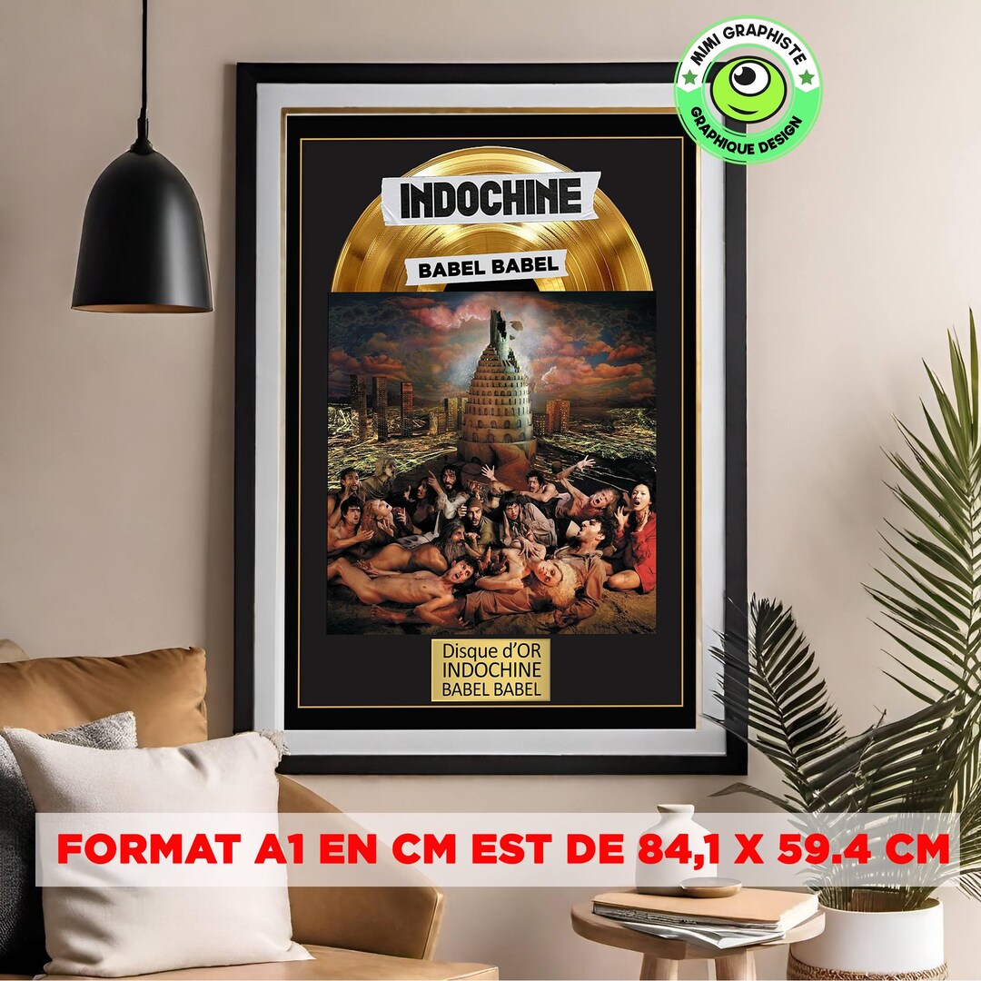 Indochine Babel Babel Gold Disc Poster A1 Format 4 Lyrics Posters A2 to ...