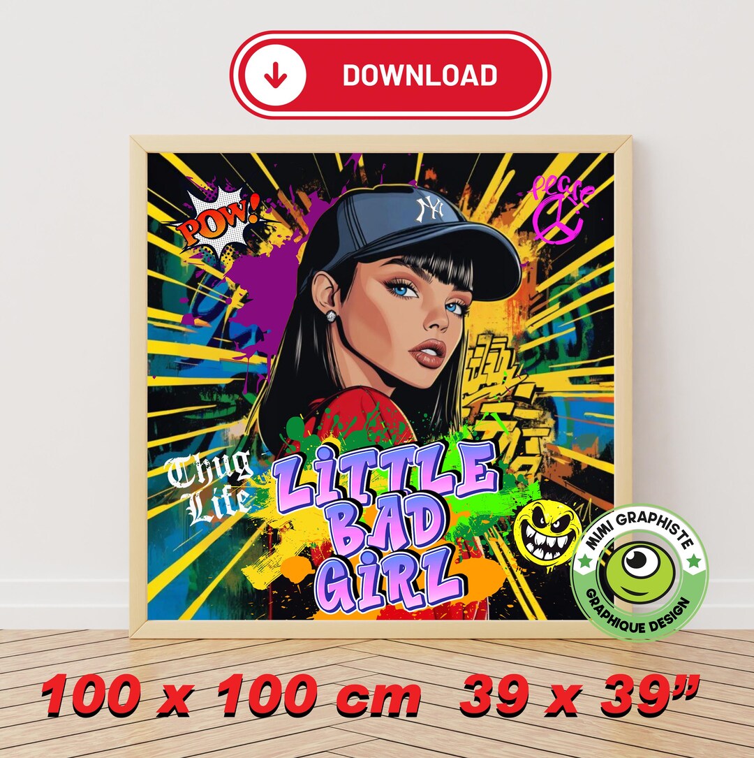 Downloadable Poster Pop Art Chicano: Little Bad Girl Poster 100 X 100 ...