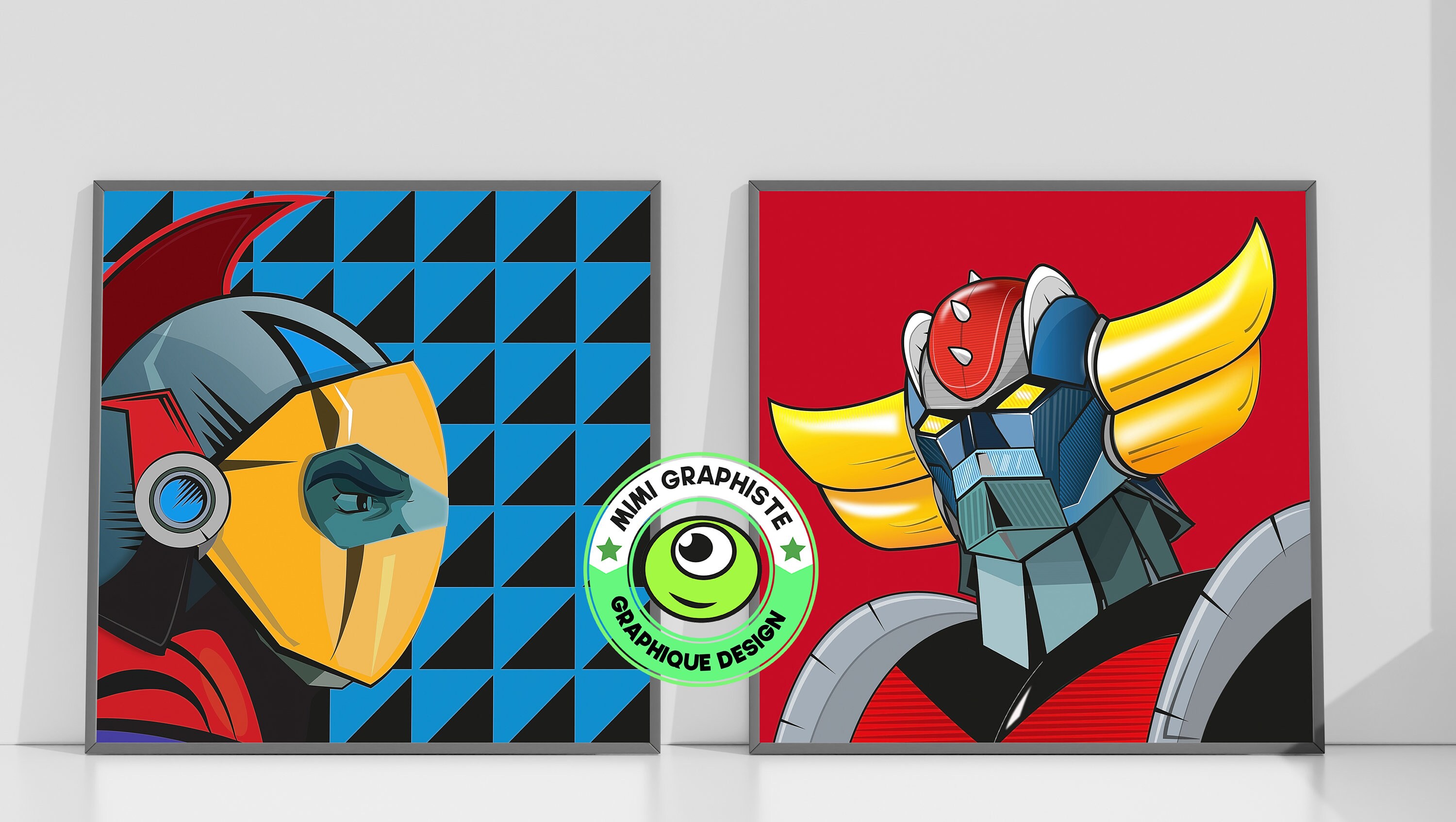 2 Posters Grendizer, Mazinger Z, Gundam, Macross and Actarus: Vector ...