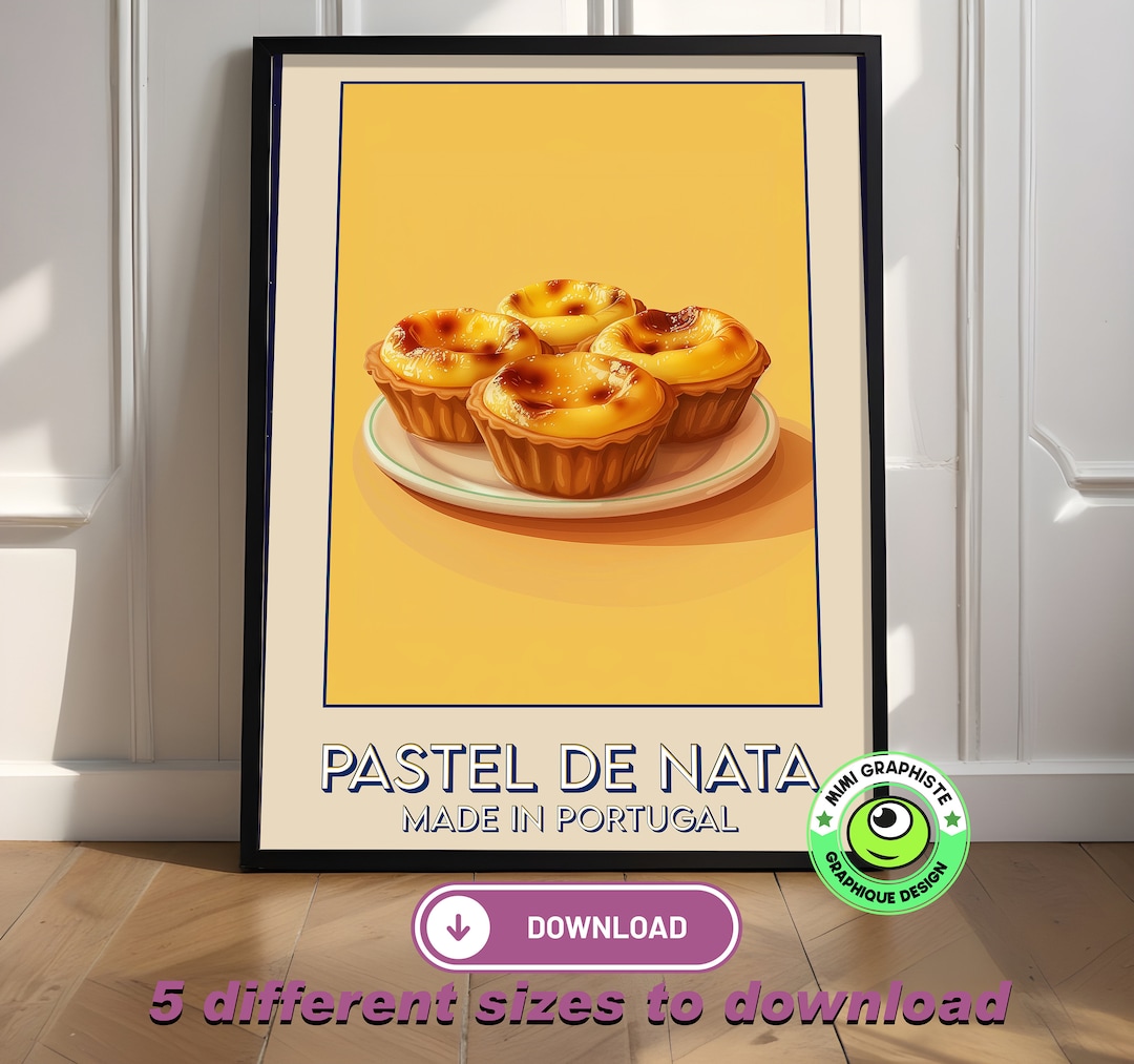 Pastel De Nata Poster: Gourmet Poster for Lovers of Portugal 5 Sizes ...