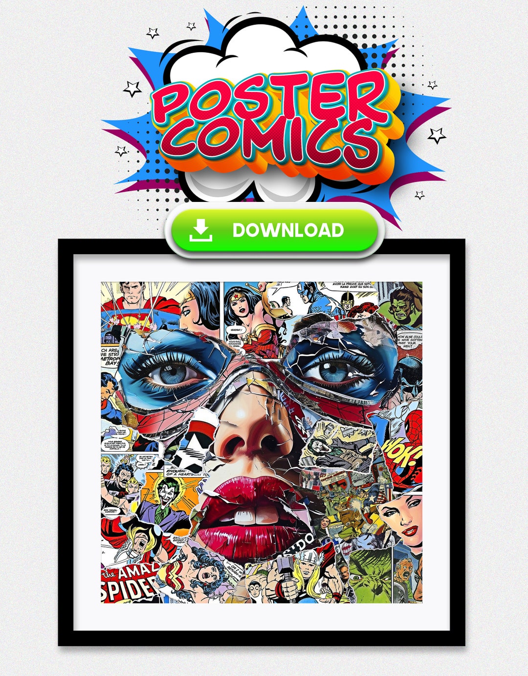 Poster Comics Marvel Dc Comics Woman Comics: Superheroic Enigma - Etsy