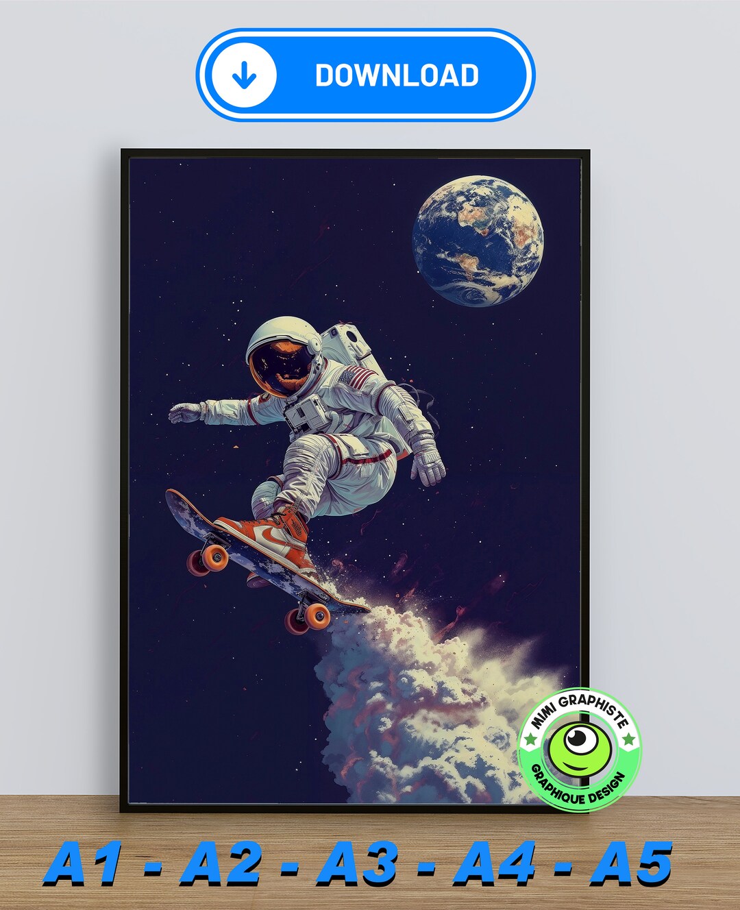 3 Spaceman Posters Lunar Skate: Exclusive Poster of Astronaut on the ...