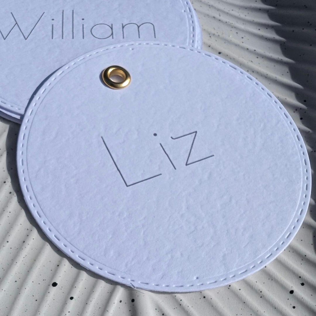 Tags / Large Place Cards/ Tags White Hammered Cardstock Optional Gold ...