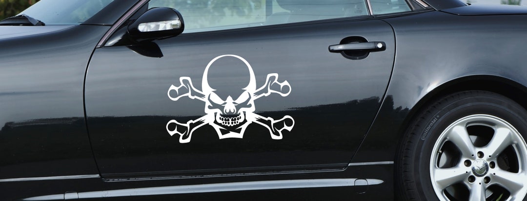 Sticker Skull Bones Funny Rear Window Side Window Black Pearl - Etsy