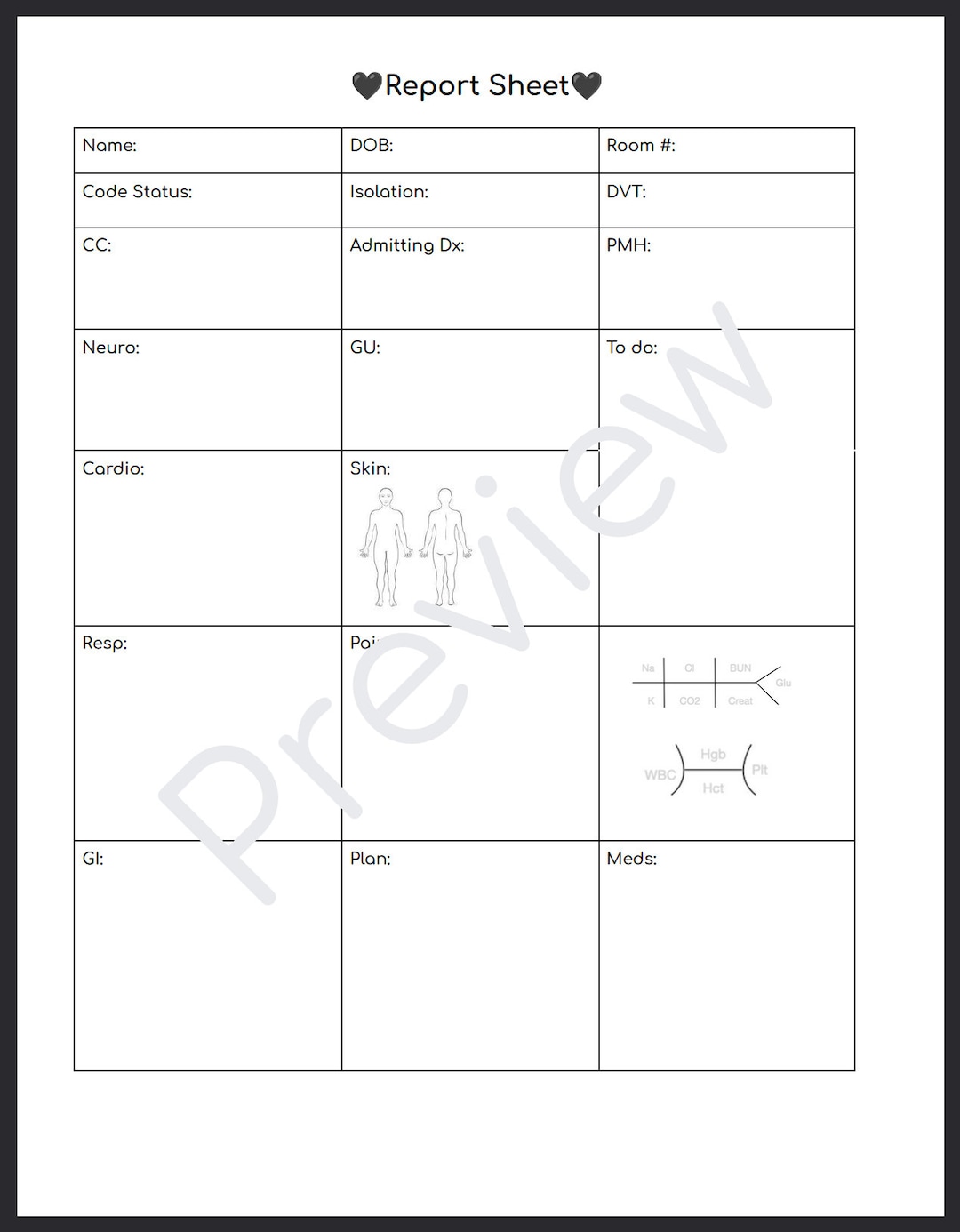 Report Sheet for Registered Nurses Documentation Assessment ...