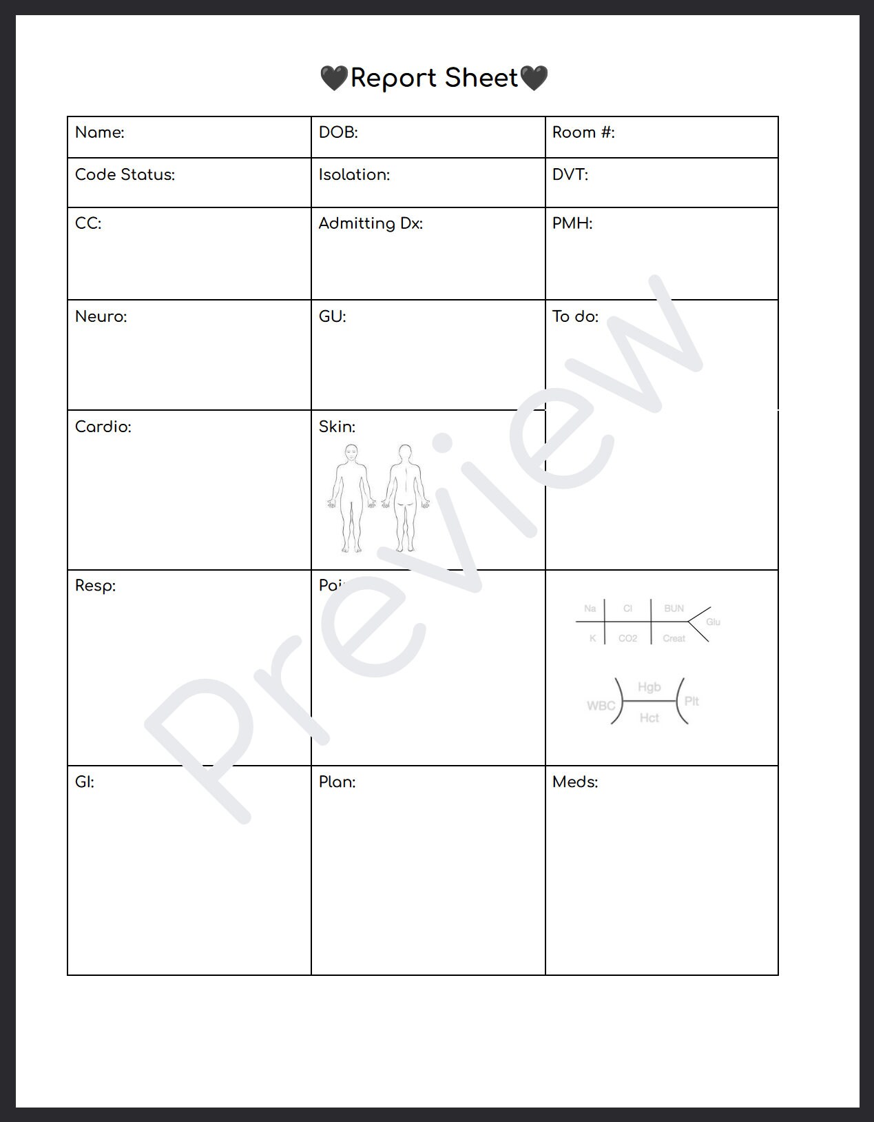 Report Sheet for Registered Nurses Documentation Assessment ...