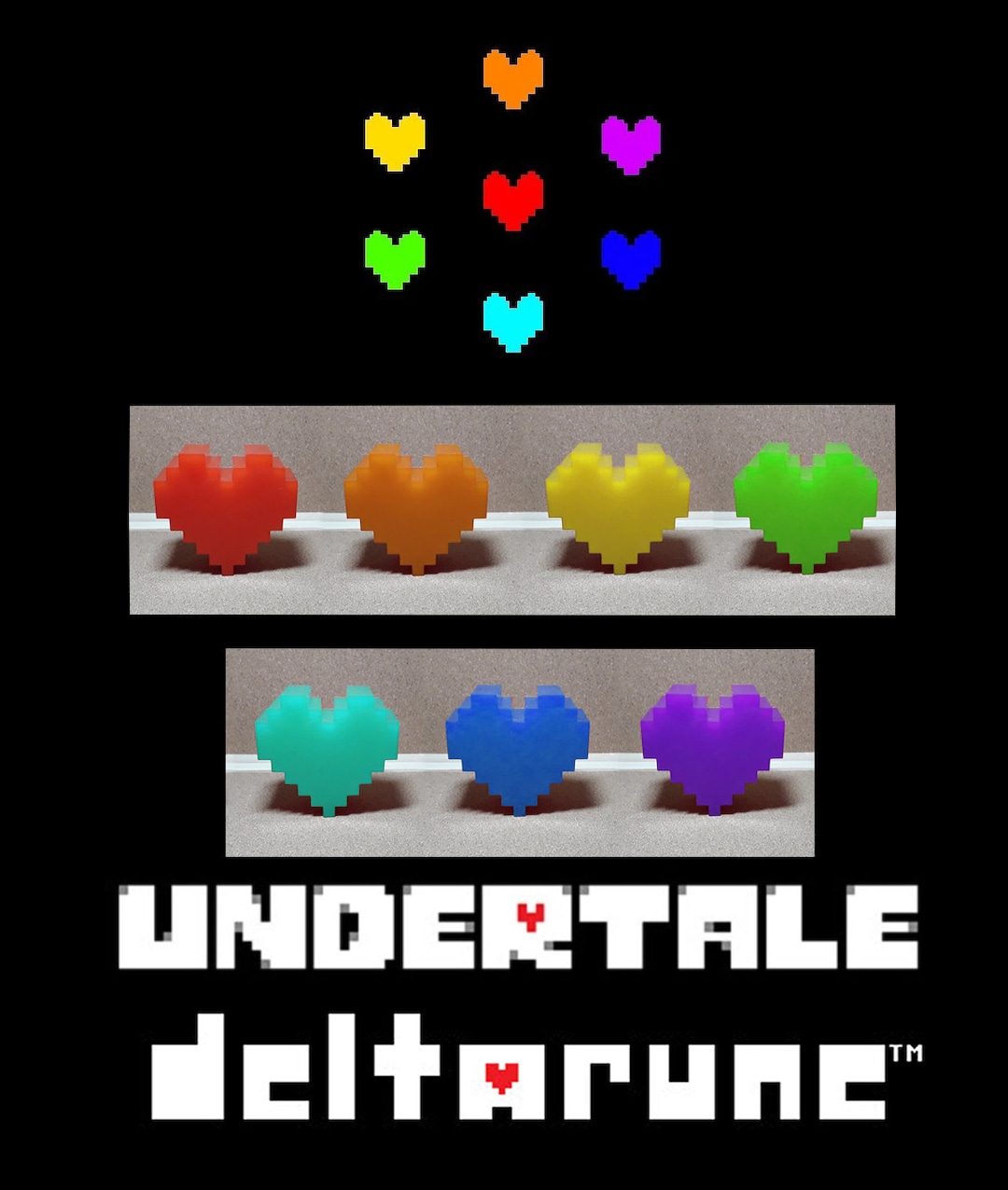 Undertale/deltarune Inspired Pixel Heart Charm - Keyring, Magnet, Phone ...
