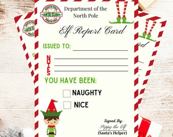 Elf Report Card | Etsy