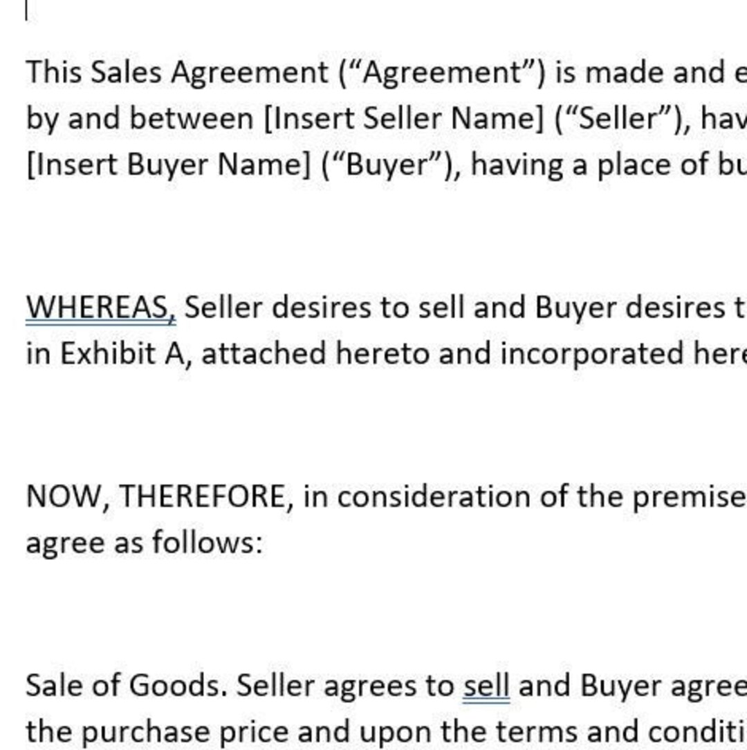 Sample Sales Agreement - Etsy