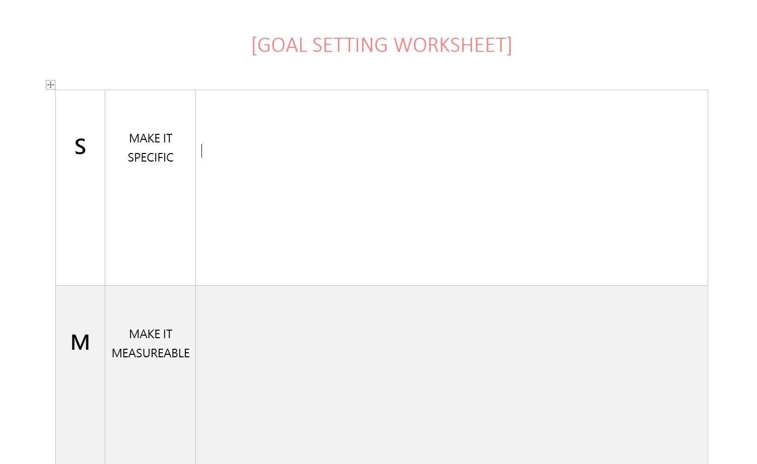 Goal Setting Worksheet Template - Etsy