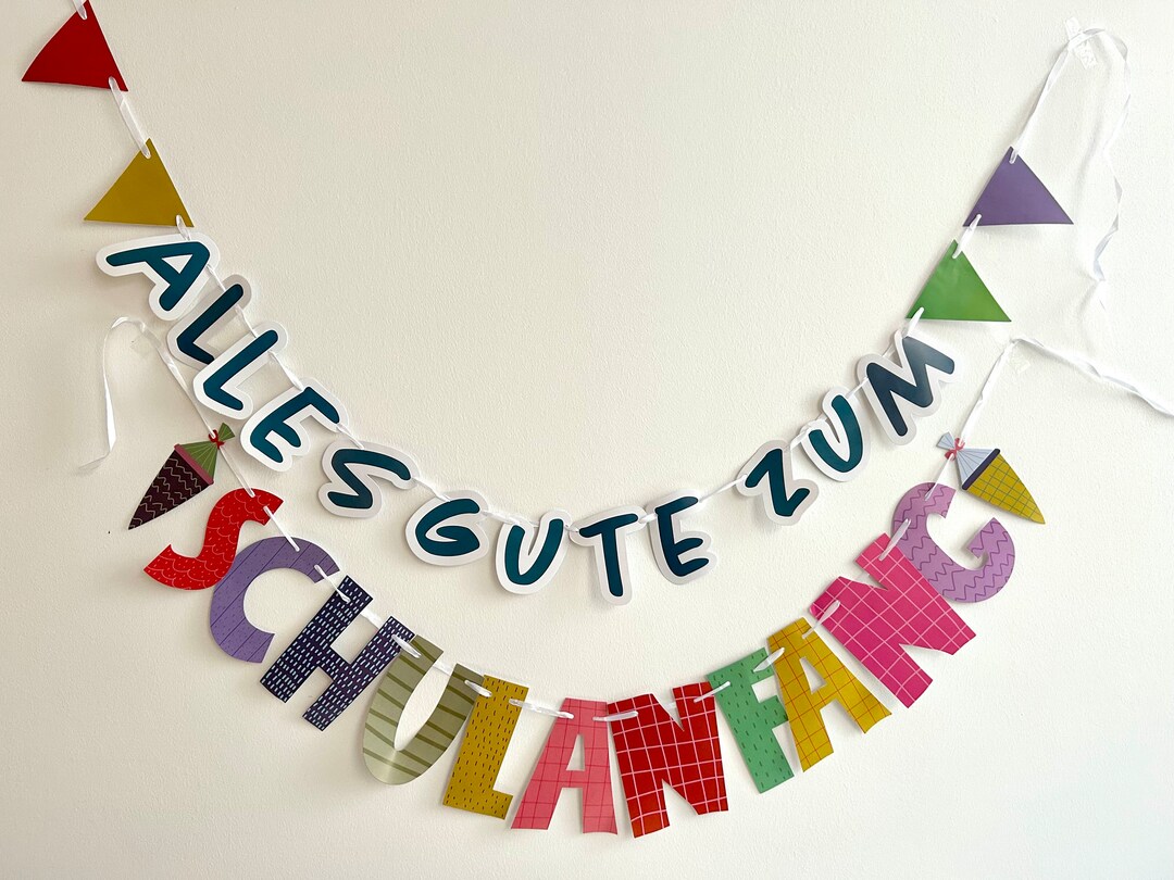 2 Garlands School Enrollment Schoolchild School Start Made of Cardboard ...