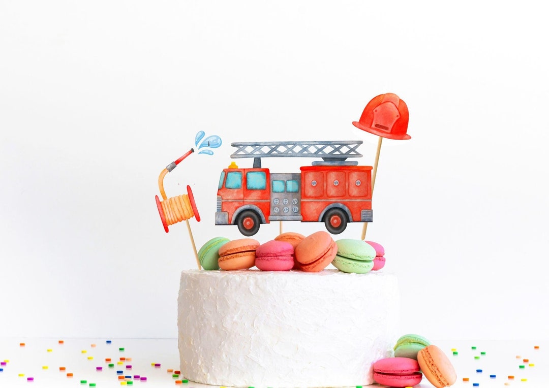 Fire Department Centerpiece Cake Topper Fire Department Party Birthday ...