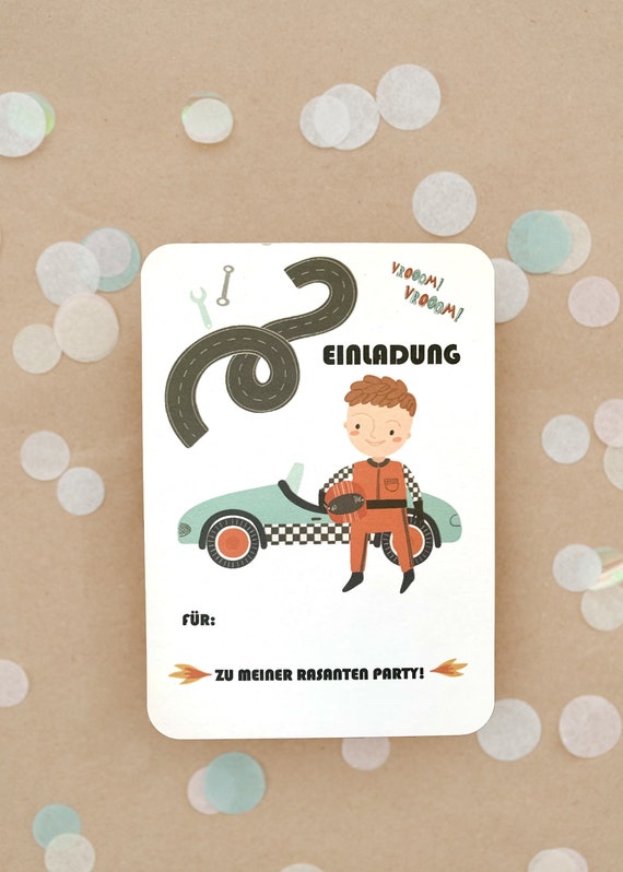 Invitation Cards Car Party From 6 Pieces / Racing Car / Racing - Etsy