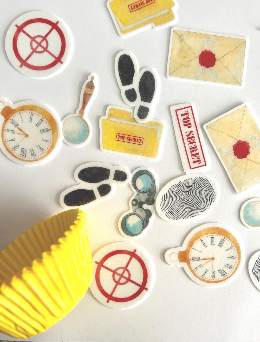 Edible Cupcake/muffin Toppers/cake Decorations *detective* 17 Pieces ...