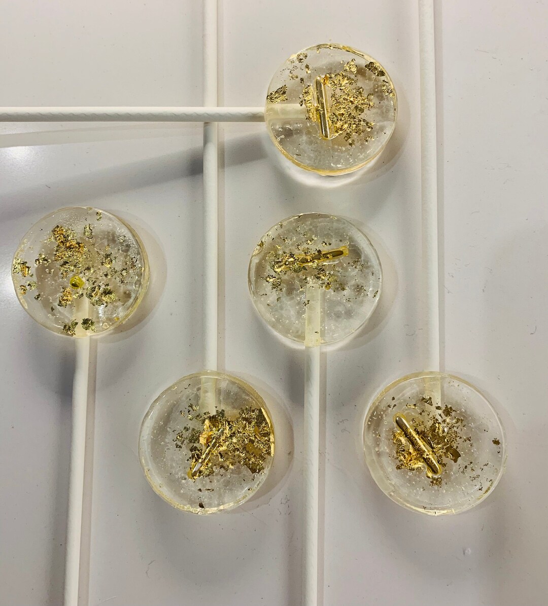 Gold Lollipops With Edible Gold / Edible Cupcake Toppers / Muffin ...