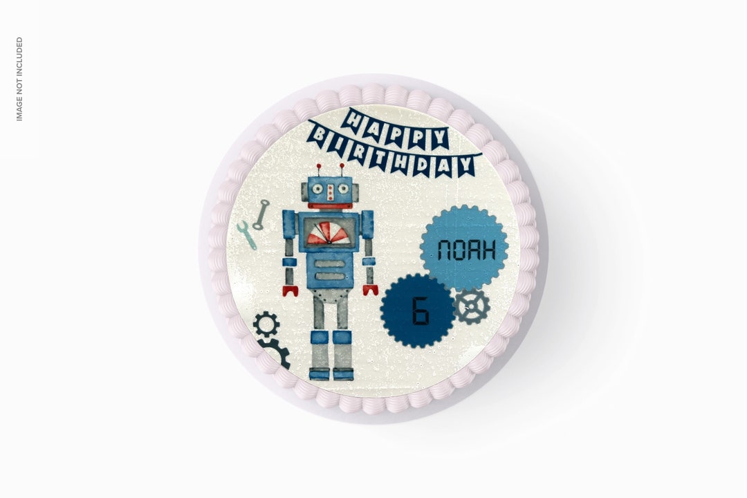 Personalizable Cake Topper Robot / Topper Cake Topper Birthday Cake ...