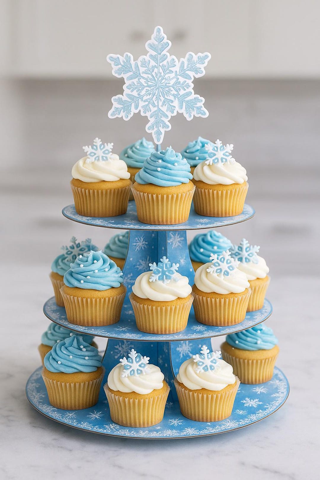 Muffin Stand Snowflake Frozen I 3 Shelves Made of Sturdy Cardboard I ...