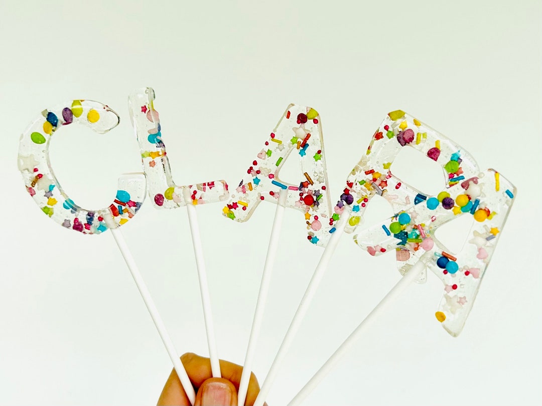 Letter Lollipop / Cake Topper Name / Lollipop / Customized Topper ...